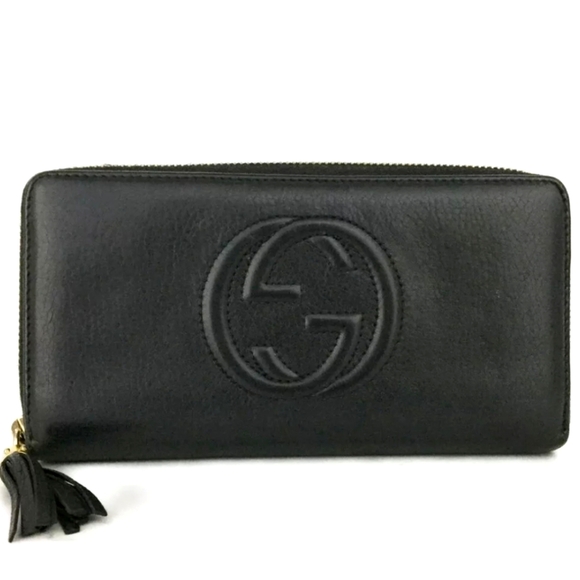 Gucci | Bags | Gucci Soho Interlocking G Leather Zip Around Long Wallet ...